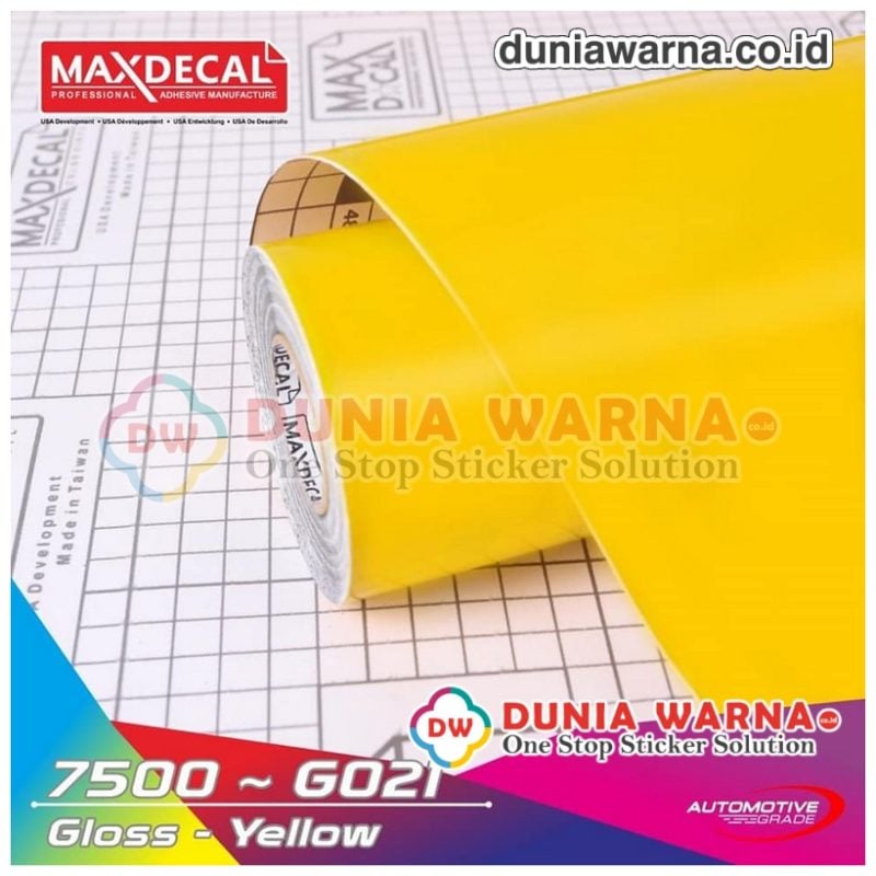MAXDECAL 7500-G025 Gloss SULVUR YELLOW – Dunia Warna Stiker - Toko ORACAL 3M Kiwalite MAX DECAL ...